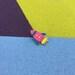ROCKET SHIP Pin - Neon Pink Enamel Hard Cloisonne Lapel Brooch Rubber ...