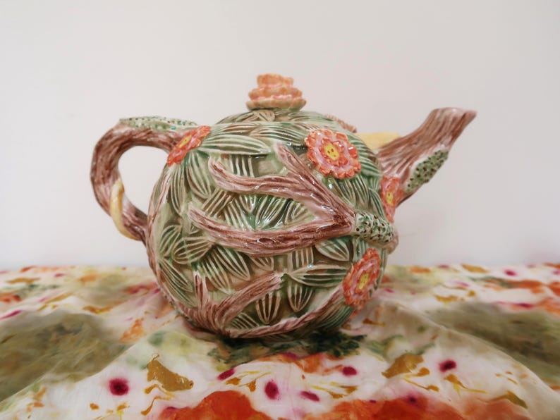 JUNGLE SPREE Lion Teapot - Vintage Strata Group Ceramic Tea Pot With ...