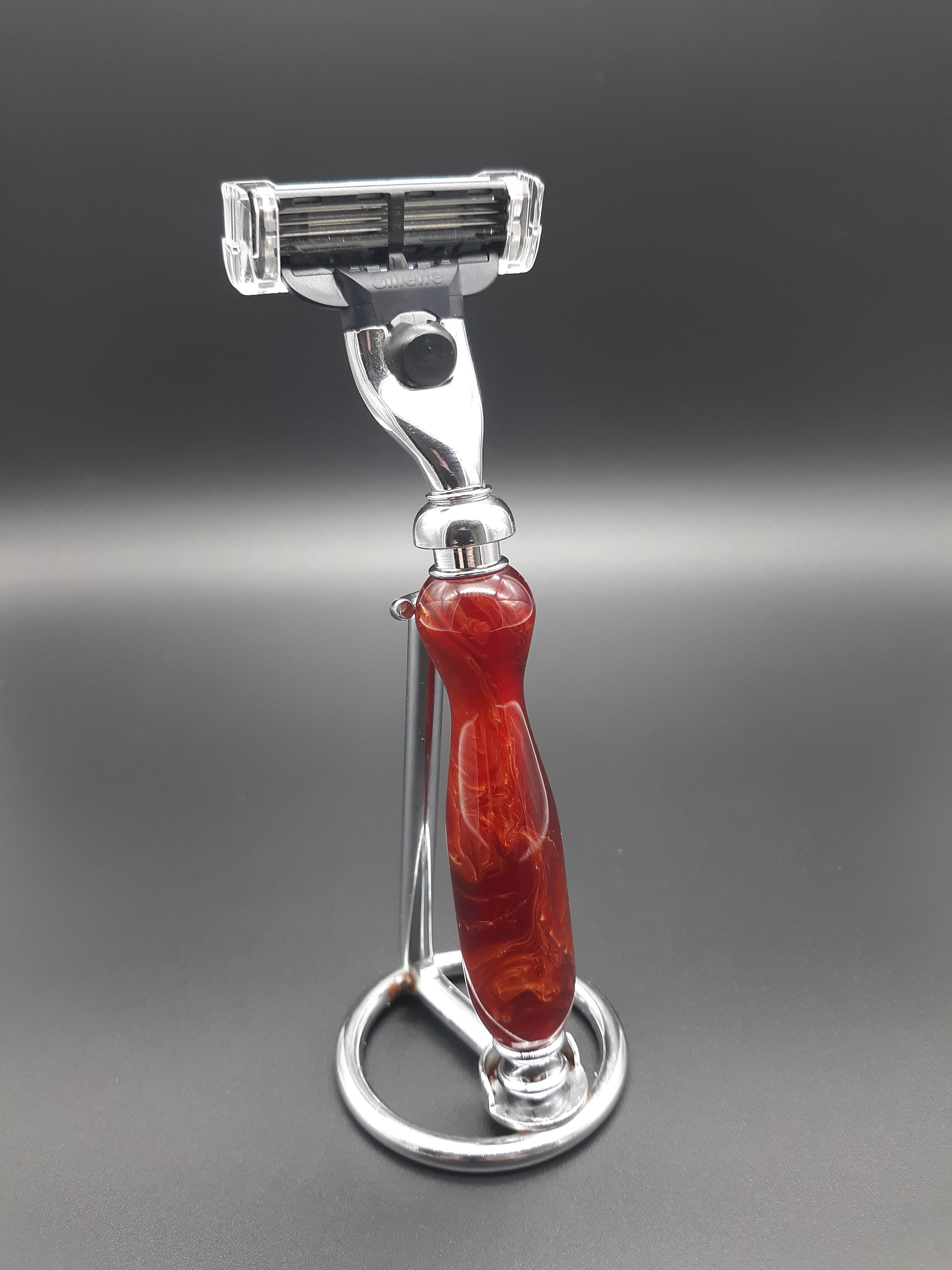 Stone Razor Handle Mexican Fire Agate - Etsy