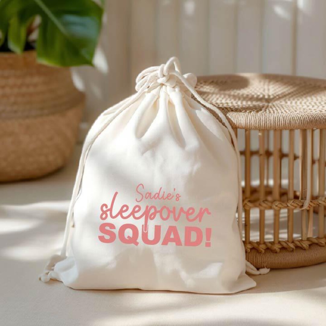 Personalized Sleep Over Squad Name Bags - Kids Party Goodie Bag ...