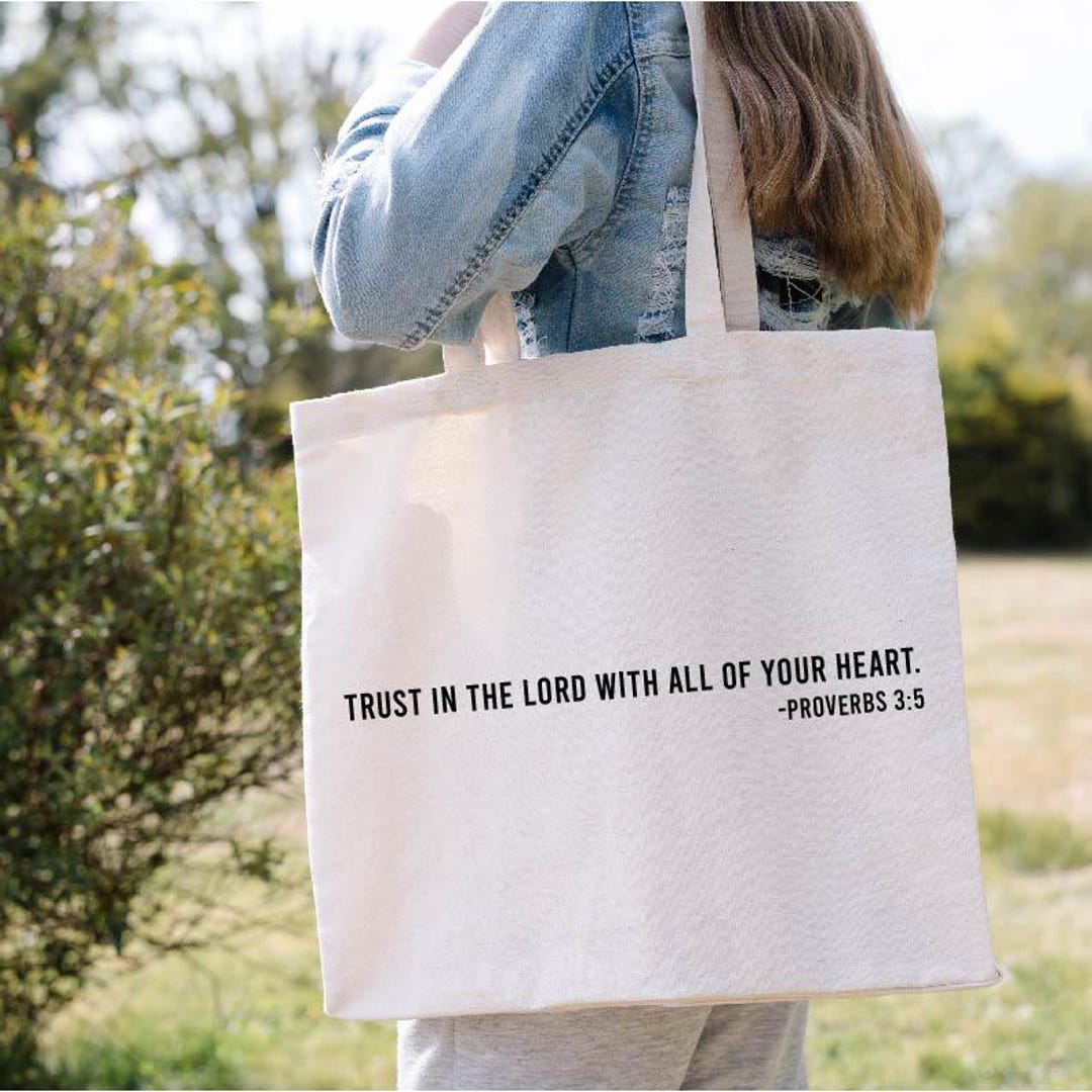 Personalized Christian Tote Bag - Bible Verse Bag - Christian Theme ...