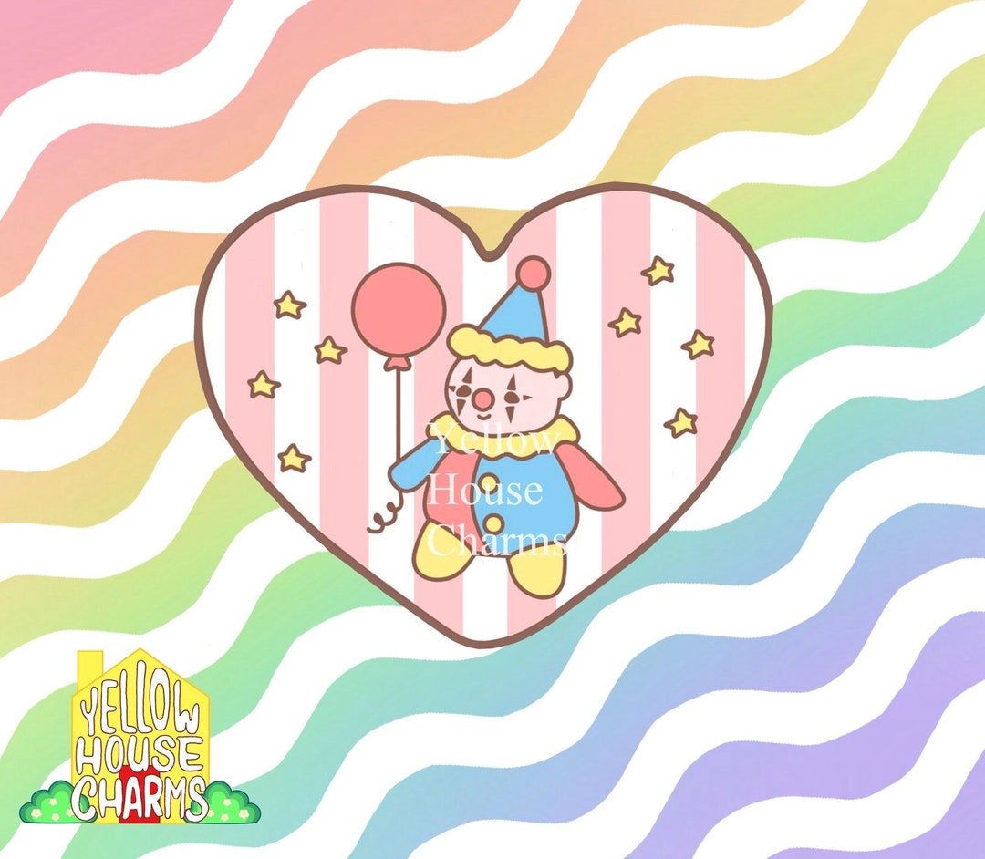 2" Iridescent Cuddly Clown Sticker - Pastel Circus Clowncore Kidcore ...
