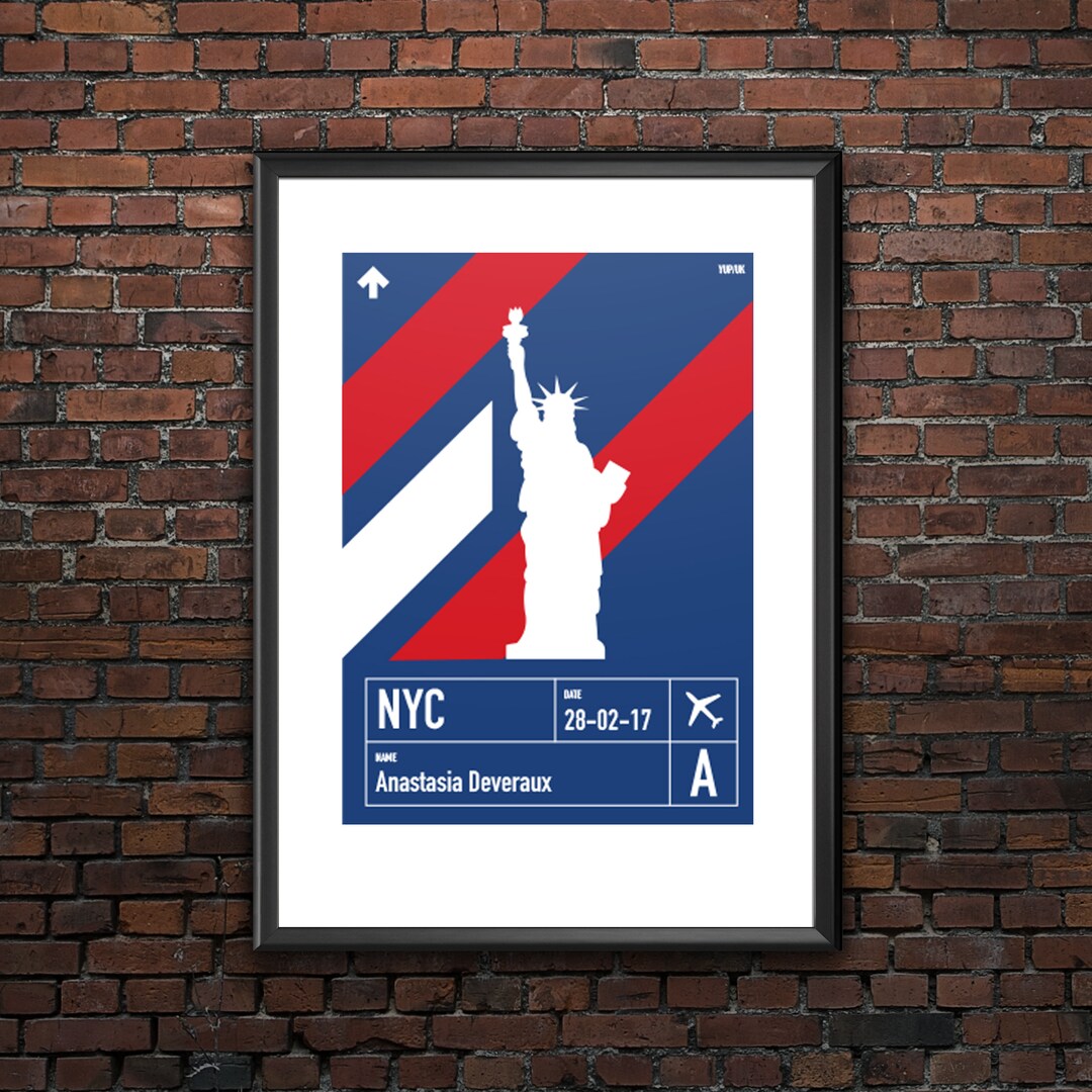 Personalized New York City (NYC) Airport Codes Print in a Flat Metro ...