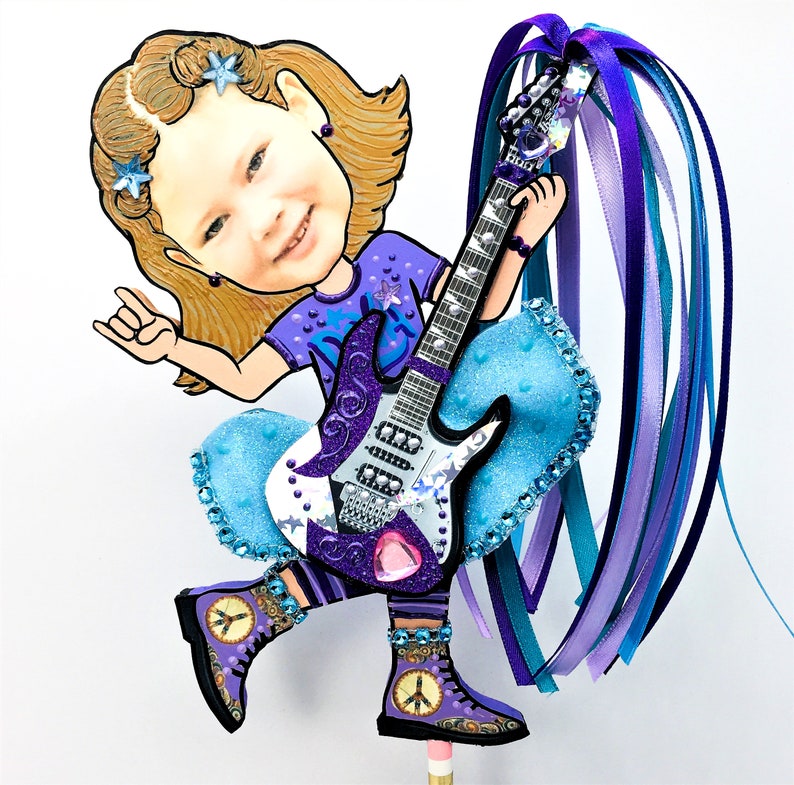 Rock Star Birthday Cake Topper Customized Rock N Roll Party - Etsy