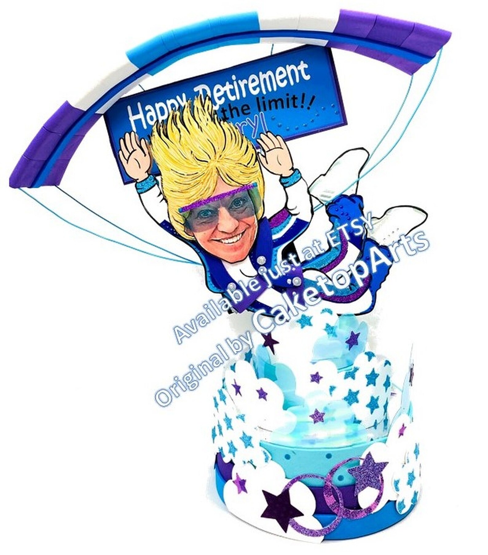 Indoor Skydiving Personalized Cake Topper Parachute Party - Etsy