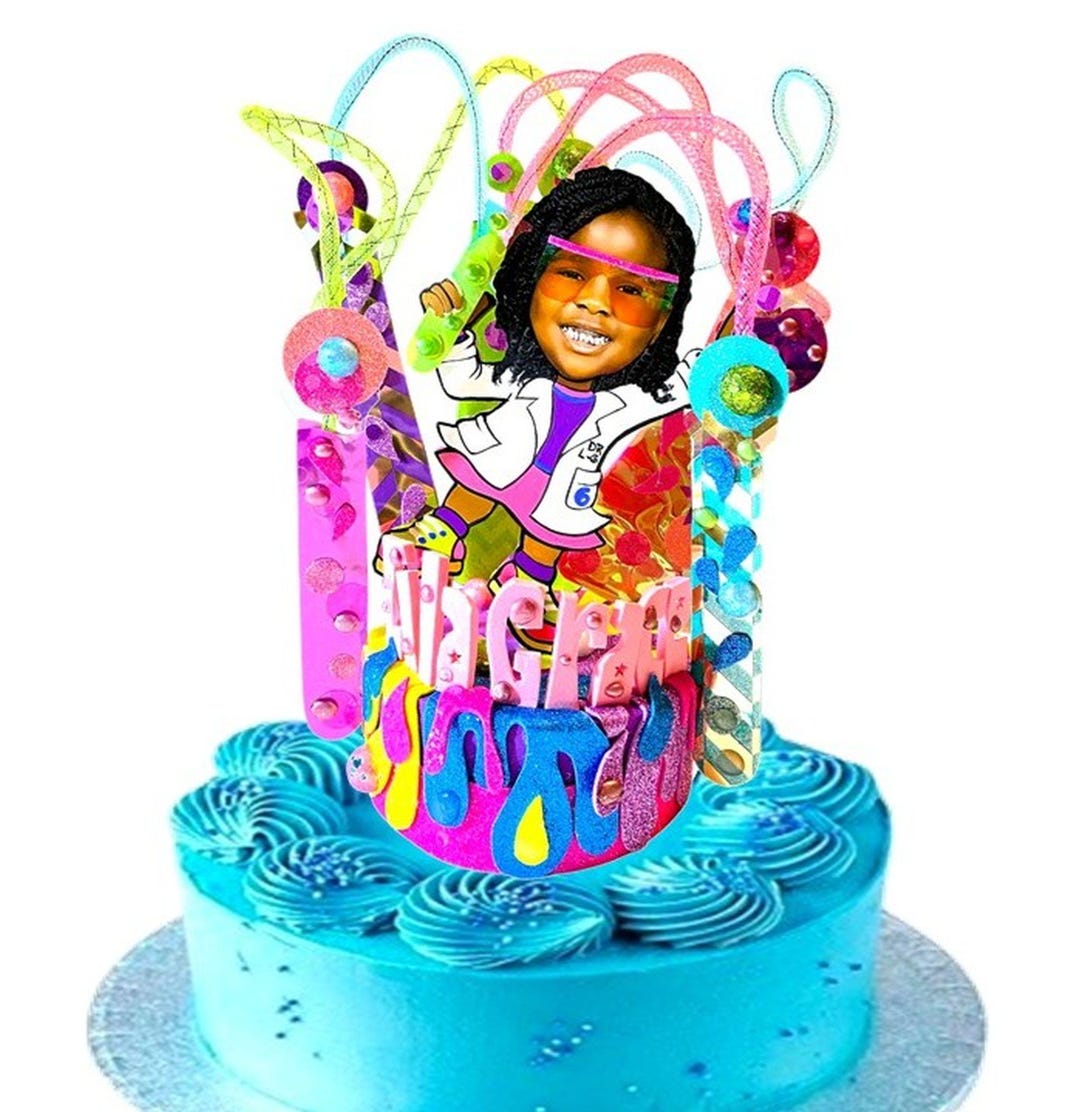 Science Cake Topper, Mad Scientist Cake Topper, Chemistry Party Decor ...