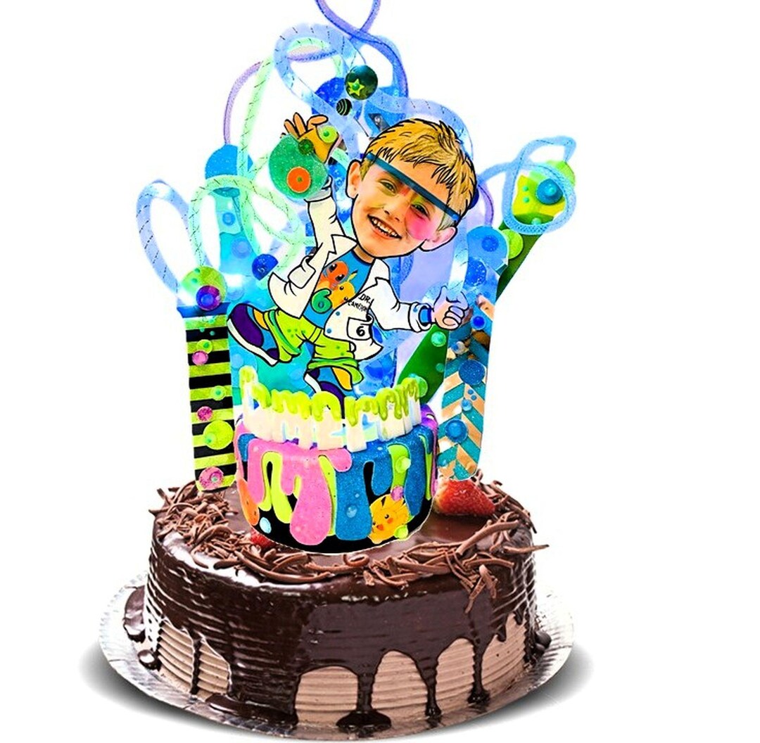 Mad Scientist Cake Topper Customized, Science Cake Topper, Laboratory ...