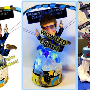 Indoor Skydiving Personalized Cake Topper, Parachute Party Custom ...