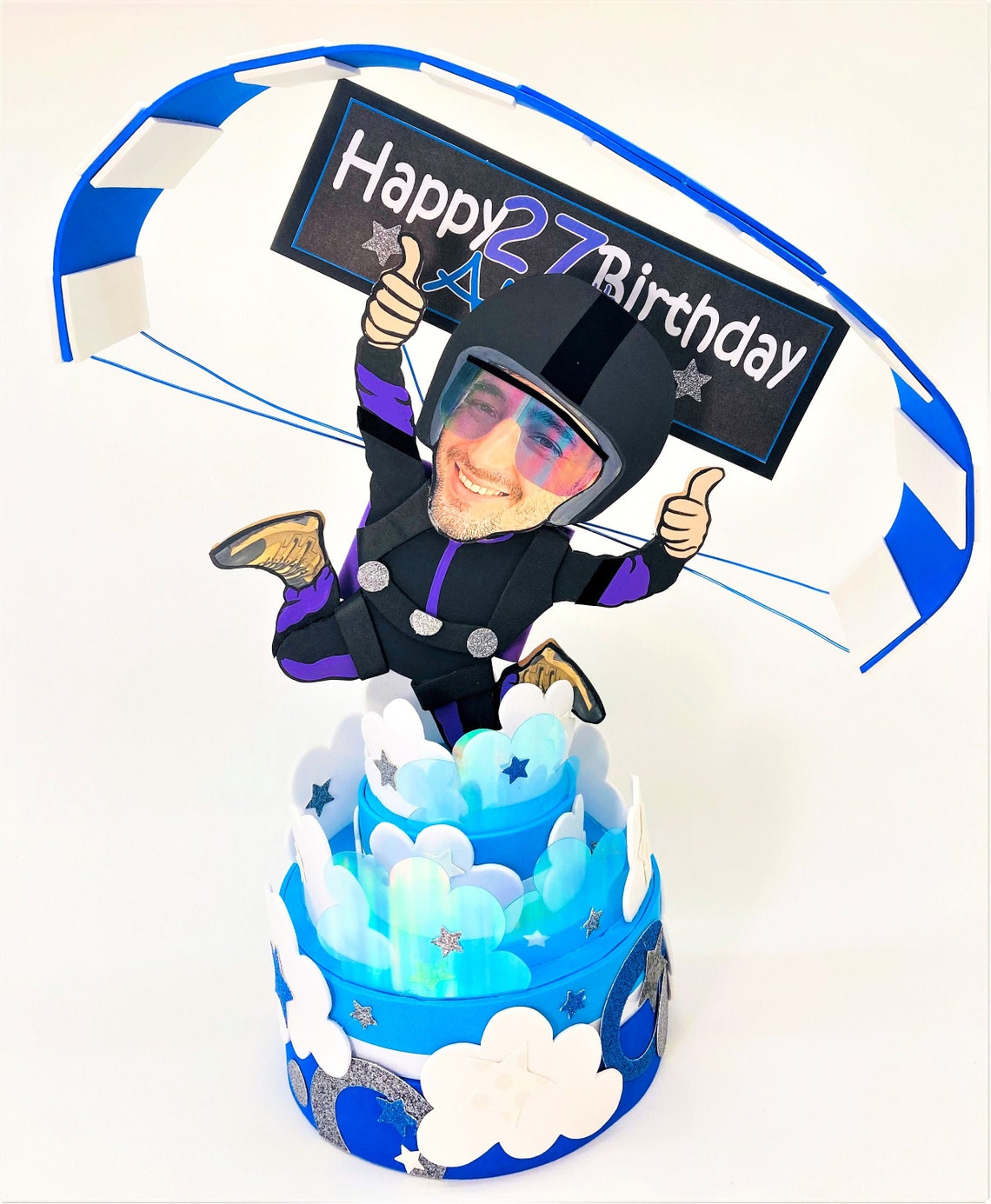 Indoor Skydiving Personalized Cake Topper Parachute Party - Etsy