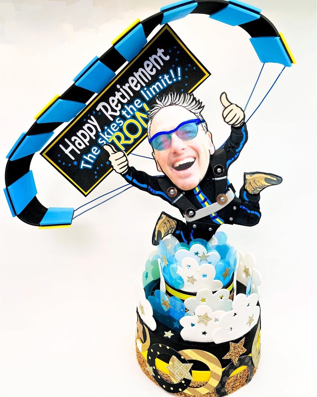 Indoor Skydiving Personalized Cake Topper, Parachute Party Custom ...