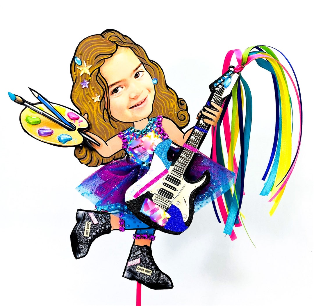 Rock Star Birthday Cake Topper Customized Rock N Roll Party - Etsy
