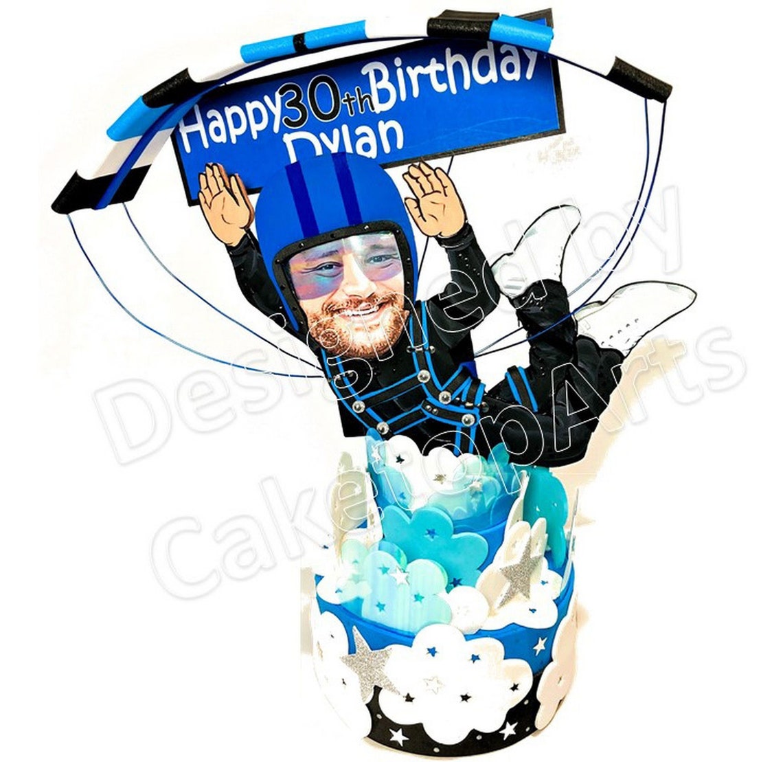 Indoor Skydiving Personalized Cake Topper Parachute Party - Etsy