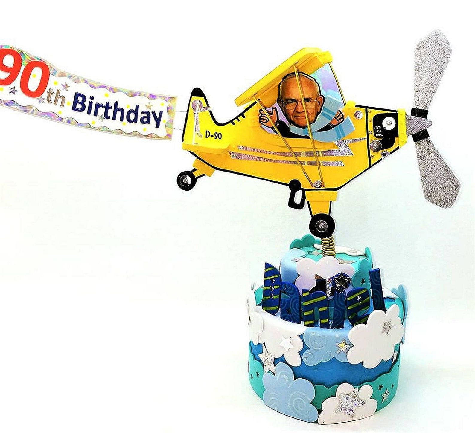 pilot-airplane-cake-topper-milestone-aviator-birthday-cake-etsy