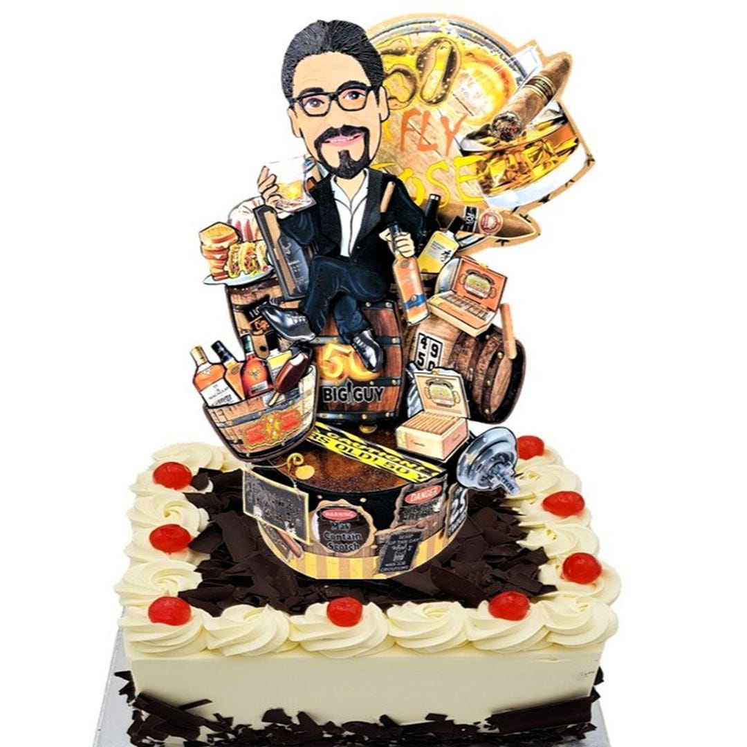 Aged to Perfection Whiskey and Cigar Birthday Cake Topper, Whisky Lover ...