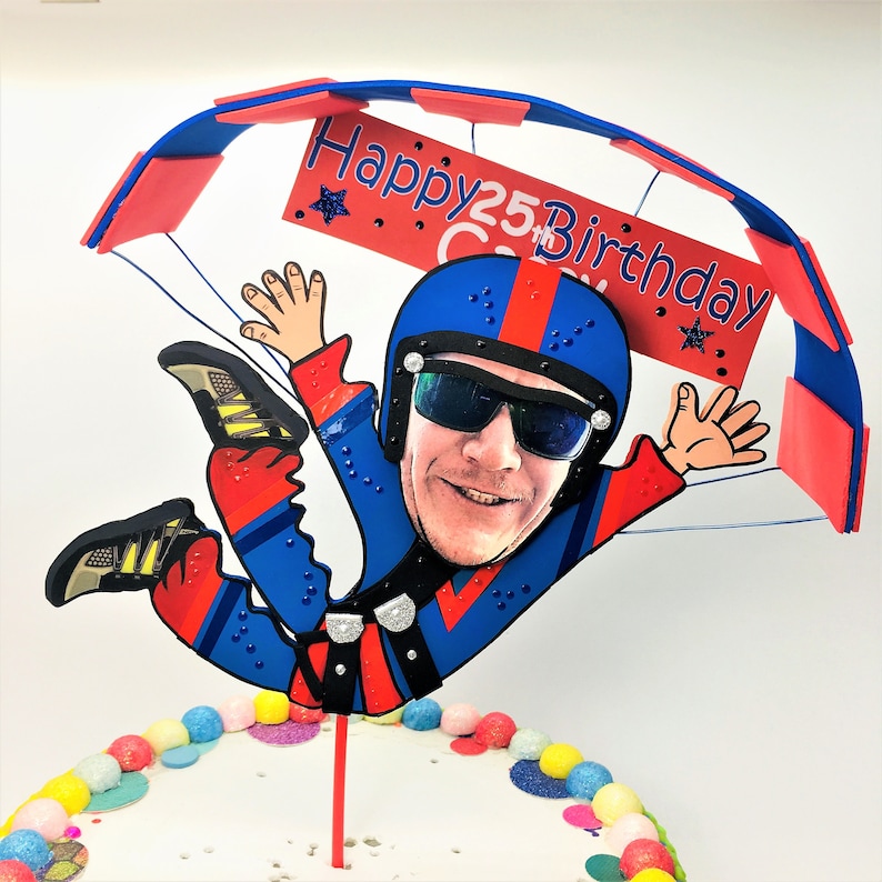 Indoor Skydiving Cake Topper Parachuting Birthday Party Cake - Etsy