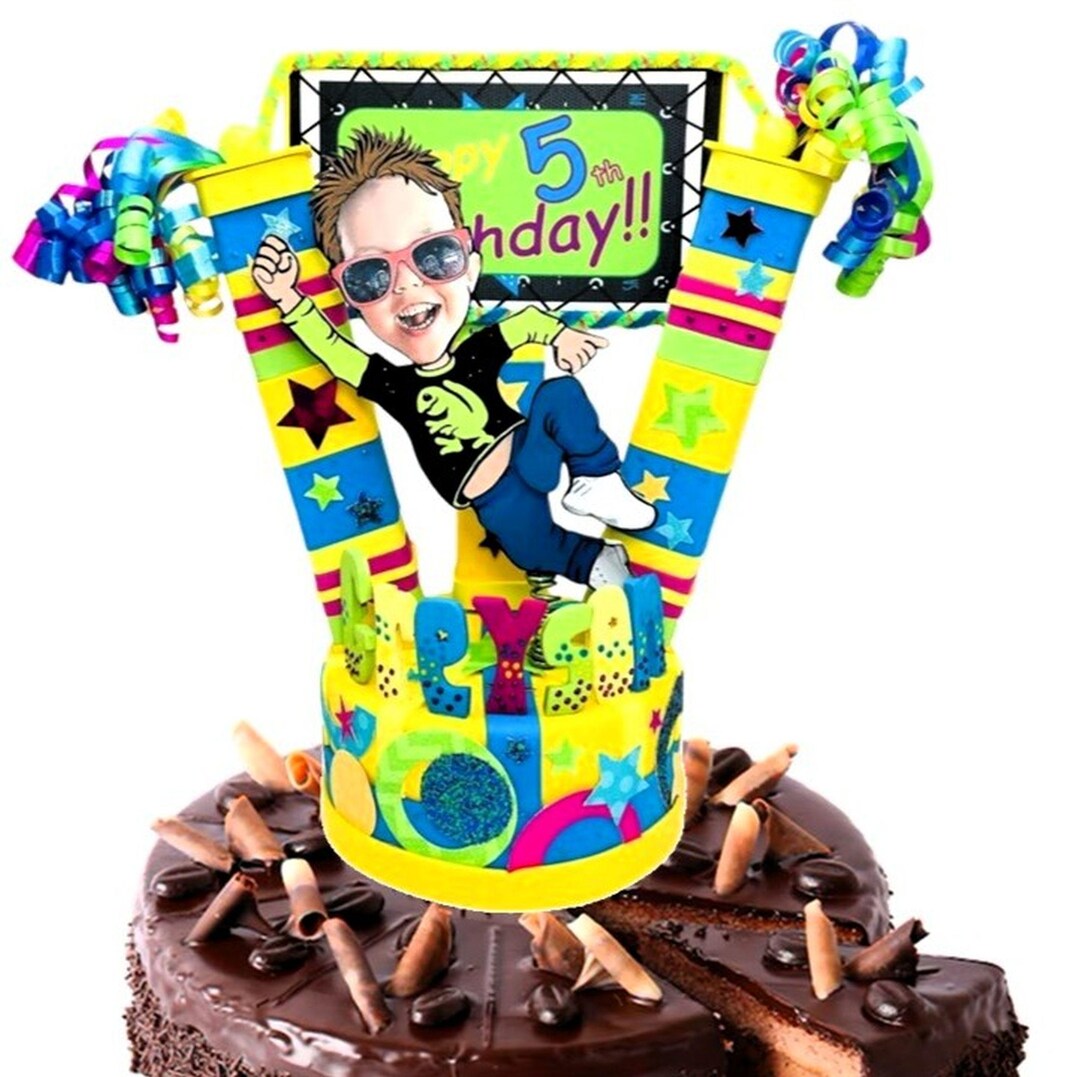 Bounce House Party Cake Topper, Trampoline Birthday Topper Personalized ...