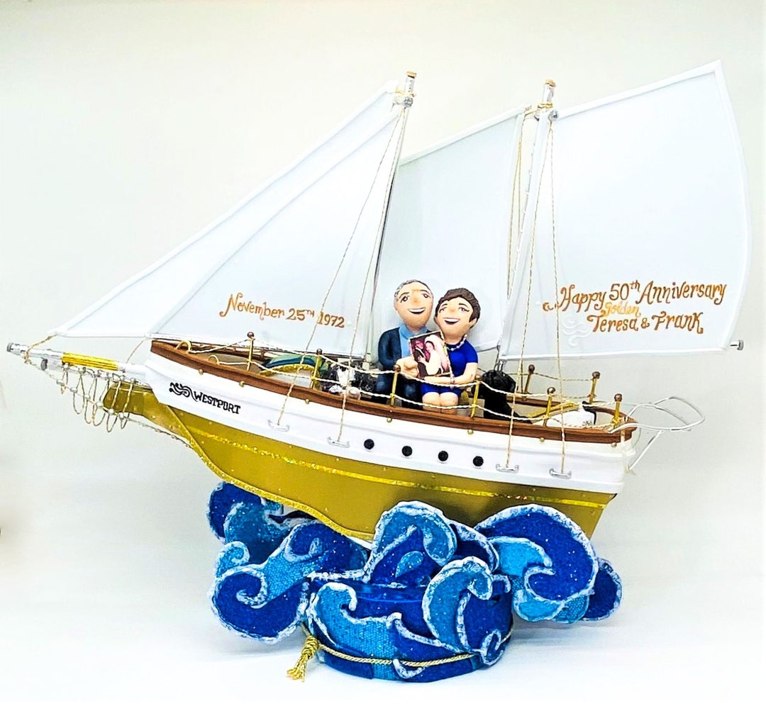 Custom Sailboat Wedding Cake Topper, Nautical Yacht Wedding ...