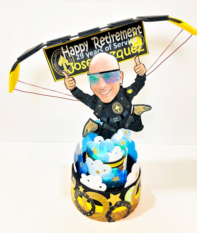 Indoor Skydiving Personalized Cake Topper Parachute Party - Etsy