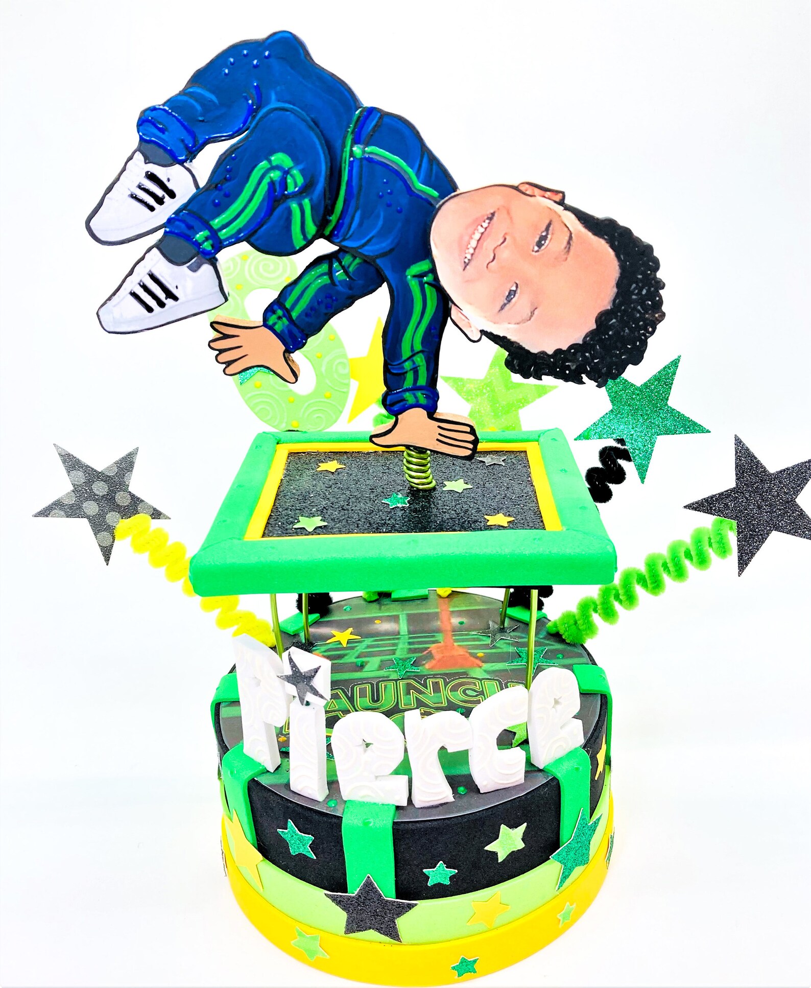 Personalized Trampoline Birthday Cake Topper – Jumping Party Decoration ...