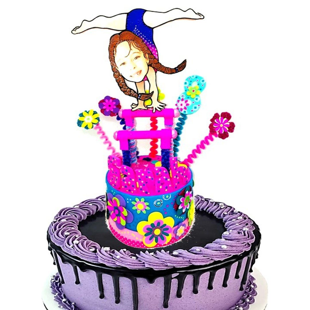 Gymnast Cake Topper, Aerial Party Centerpiece, Balance Beam Cake Topper ...