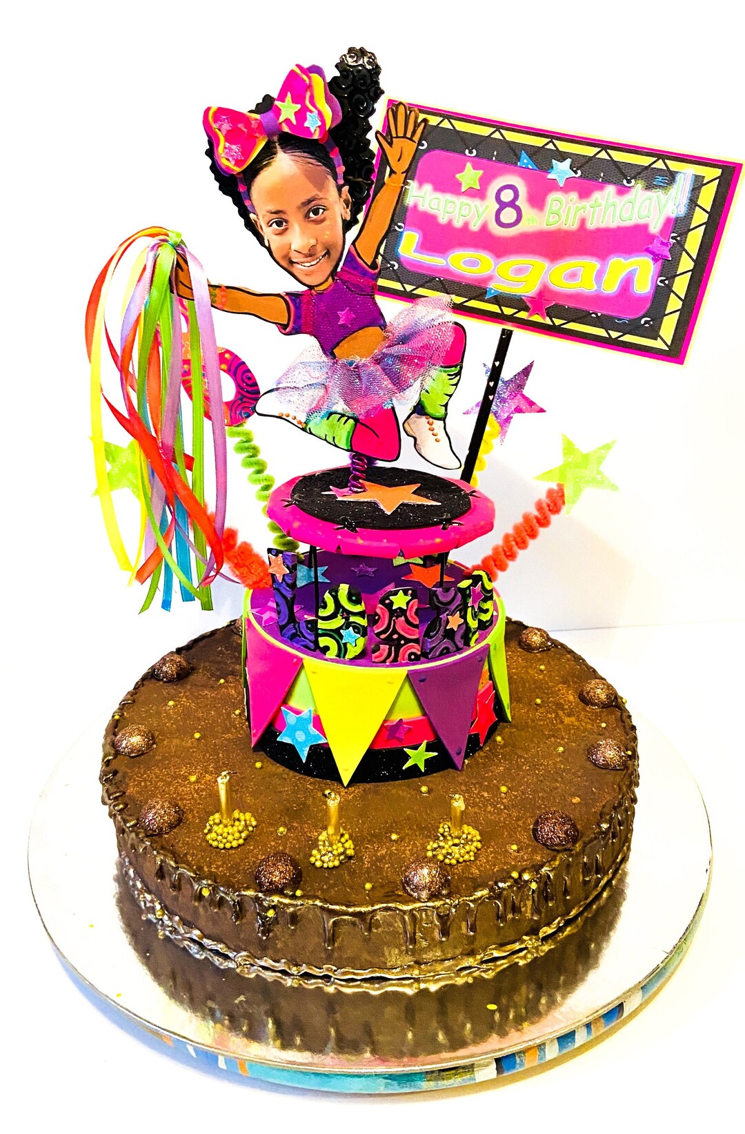 Trampoline Birthday Cake Topper Personalized, Bounce House Party ...