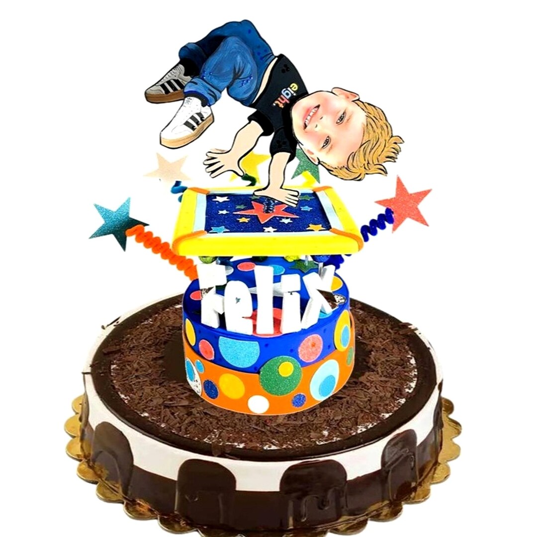 Personalized Trampoline Birthday Cake Topper – Jumping Party Decoration ...