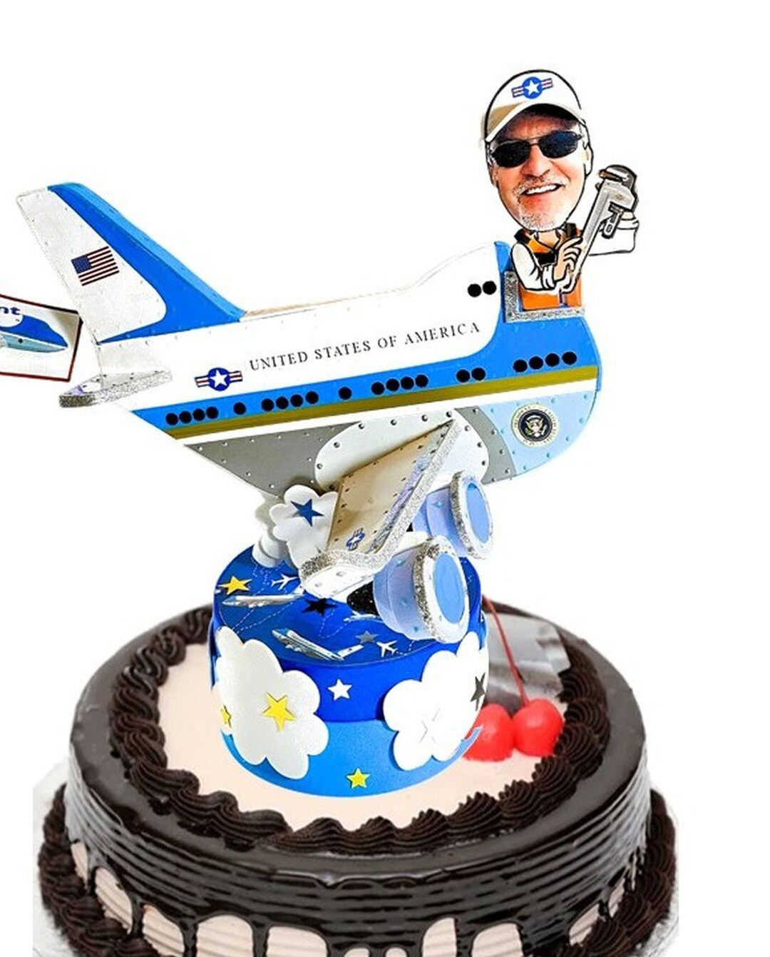 Custom Pilot Cake Topper | Vintage Airplane Birthday Topper | Aviator ...