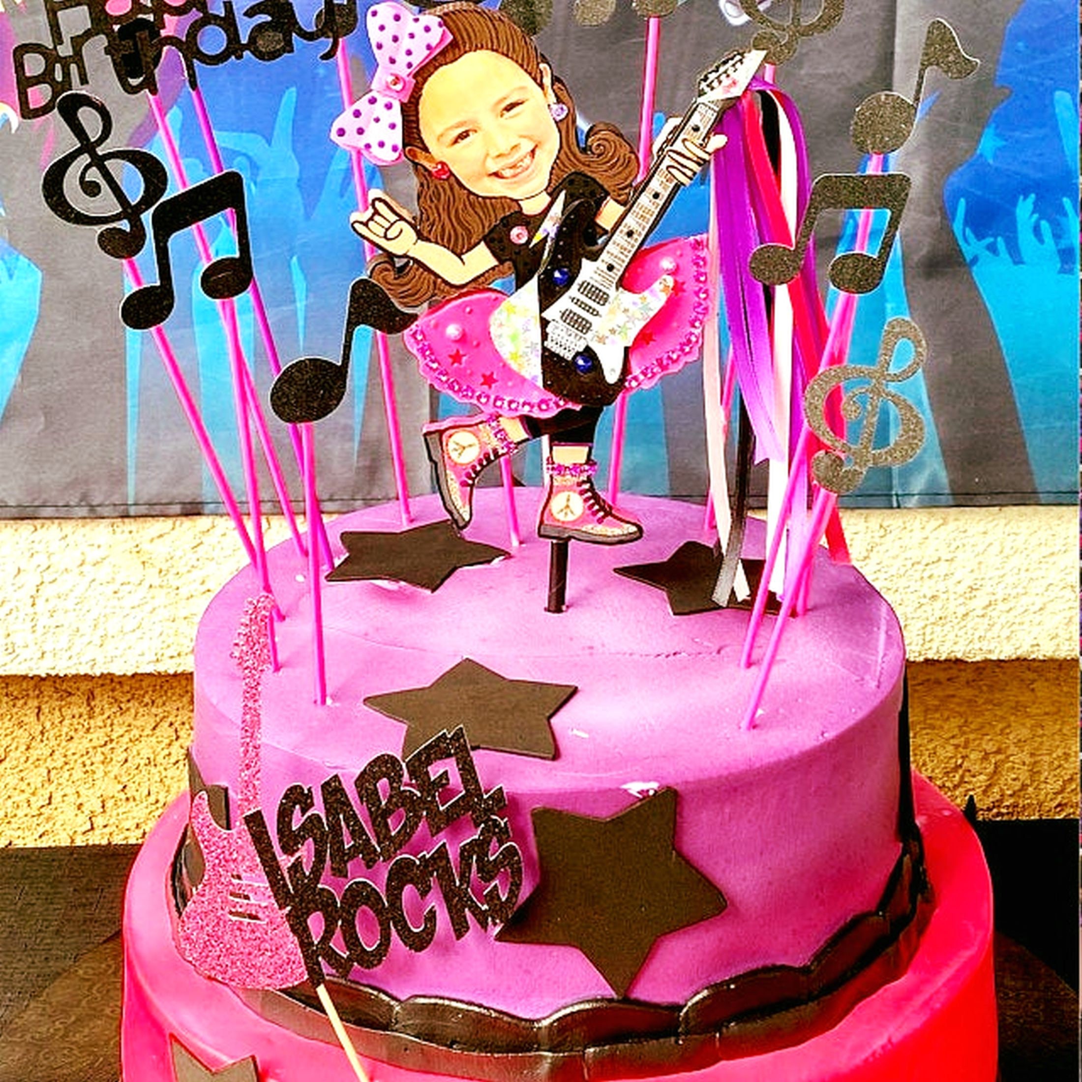 Rock Star Birthday Cake Topper Customized Rock N Roll Party - Etsy