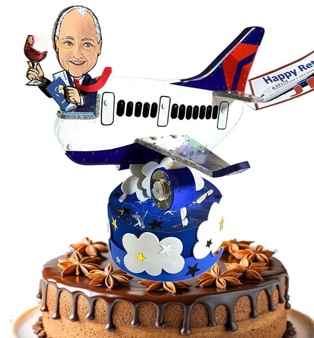 Pilot Birthday Personalized, Vintage Airplane Cake Topper, Aviator ...