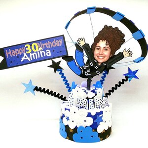 Indoor Skydiving Personalized Cake Topper, Parachute Party Custom ...