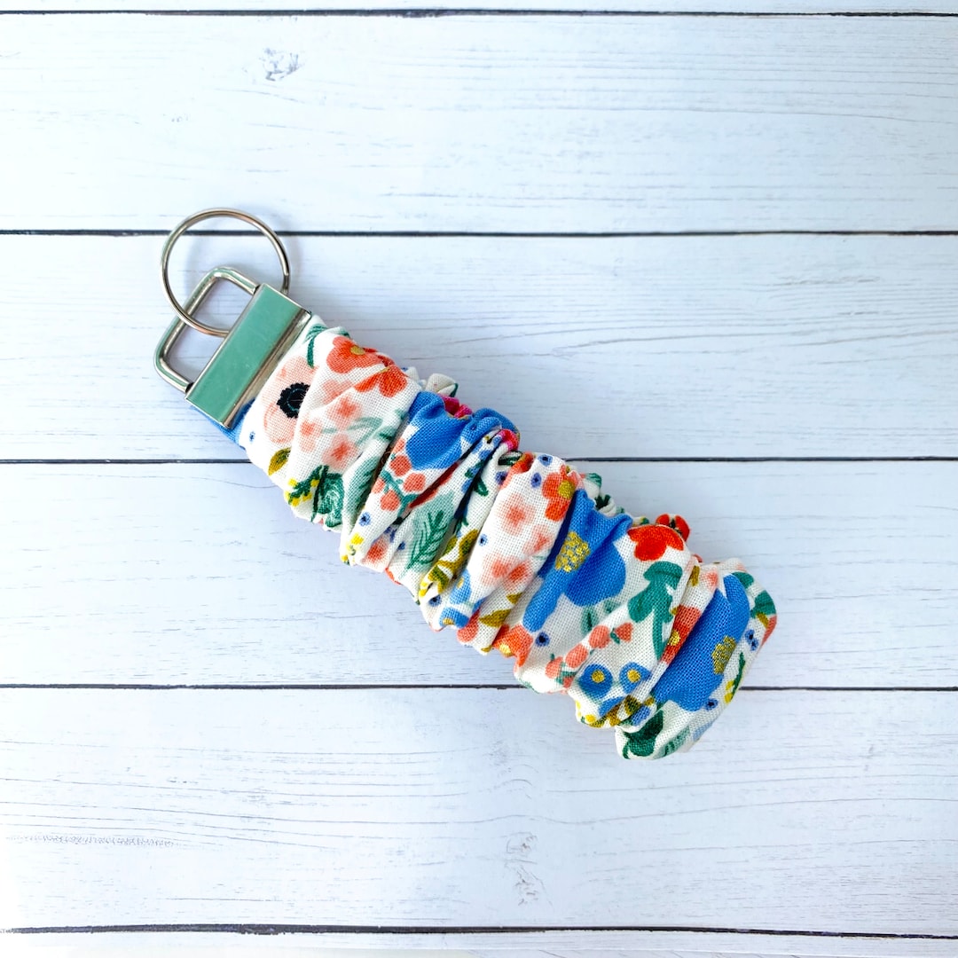 Cotton Scrunchie Keychain Scrunchie Key Fob Ring Scrunchie Keyring ...