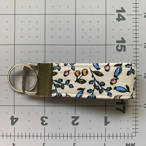 Cotton Floral Fabric Keychain Small Key Fob Ring Keyring sturdy Key ...