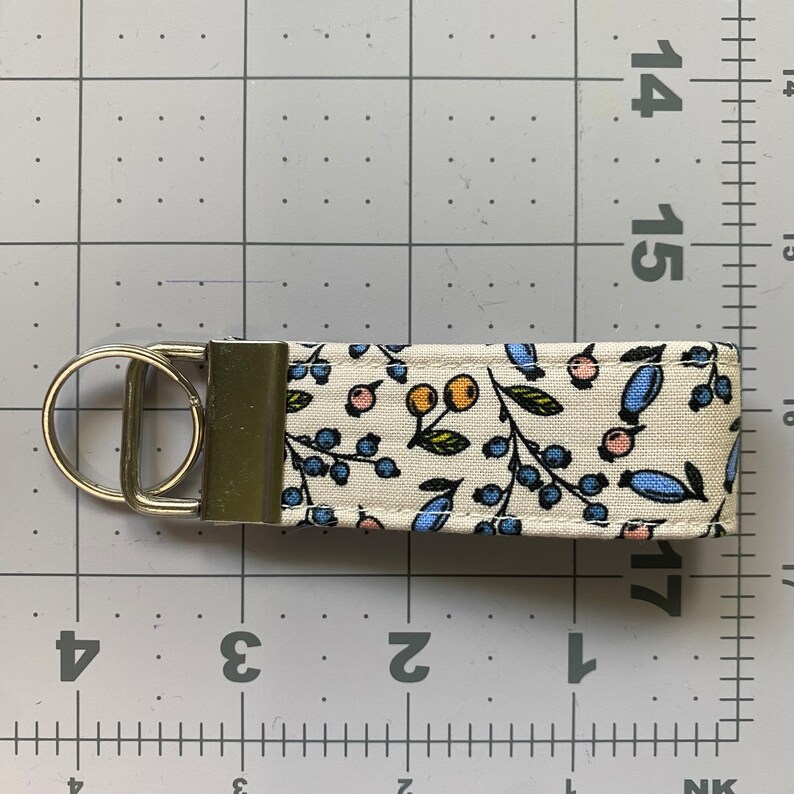 Cotton Floral Fabric Keychain Small Key Fob Ring Keyring sturdy Key ...