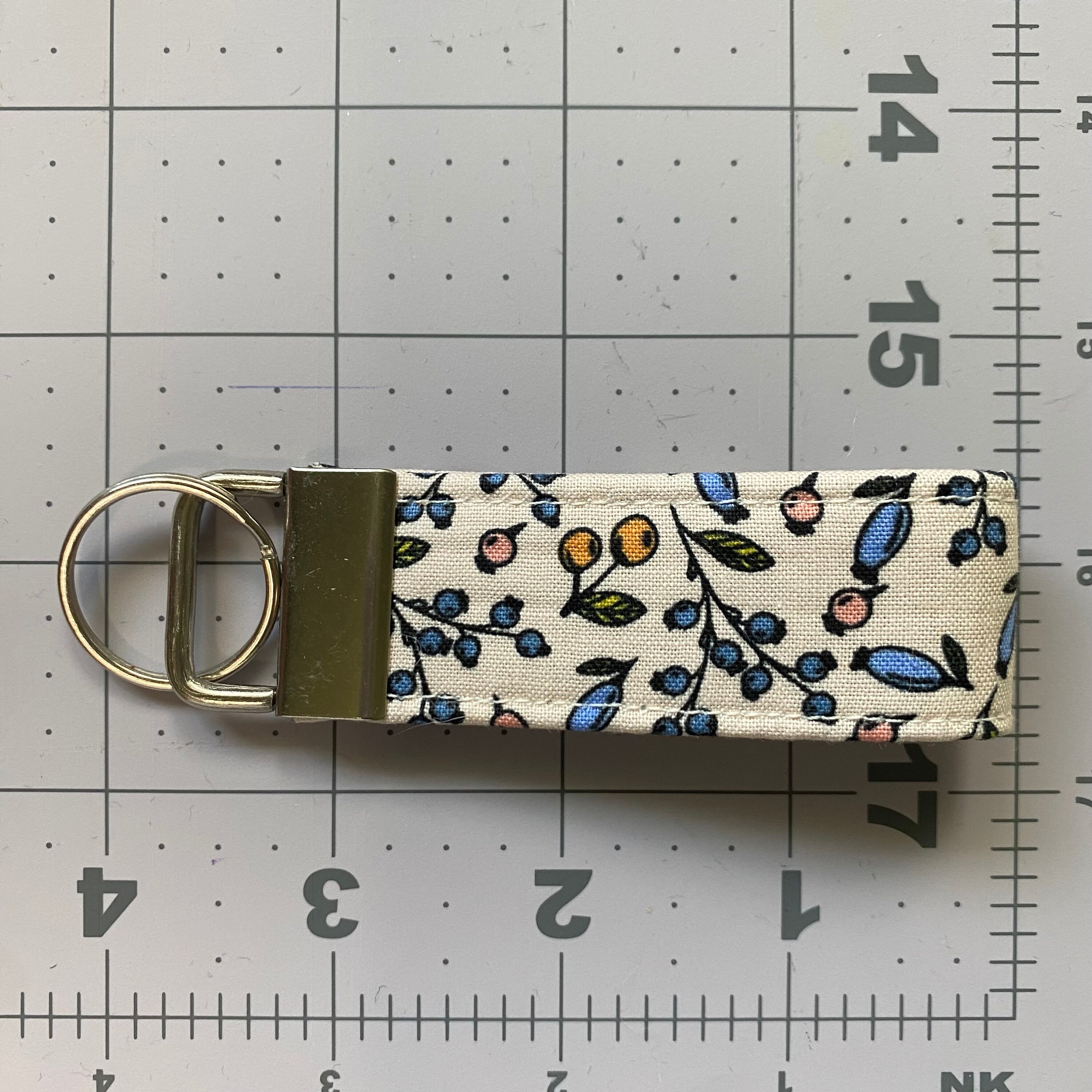 Cotton Floral Fabric Keychain Small Key Fob Ring Keyring sturdy Key ...