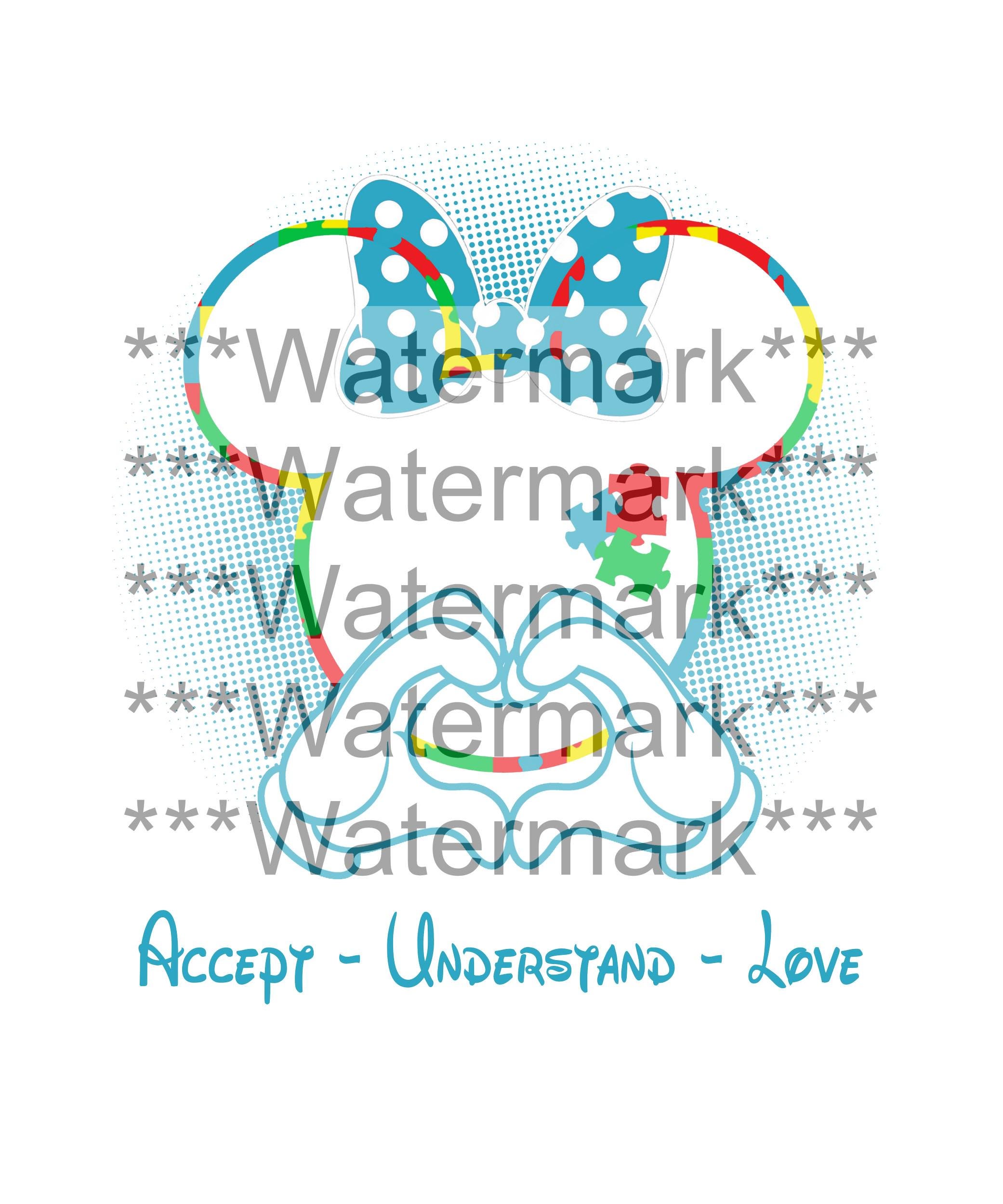 Minnie Autism PNG, Accept Understand Love Clipart, Autism Awareness ...