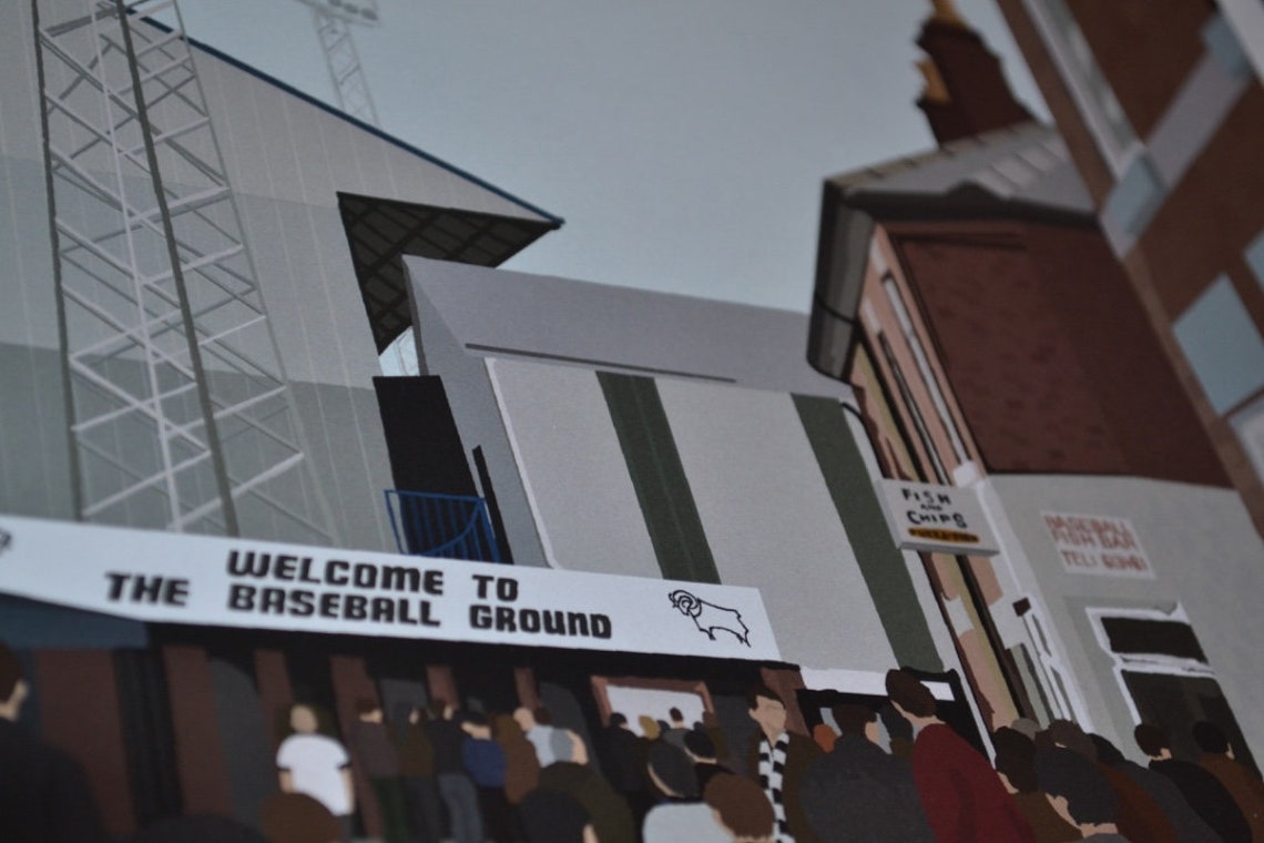 The Baseball Ground - Derby County Print - Etsy