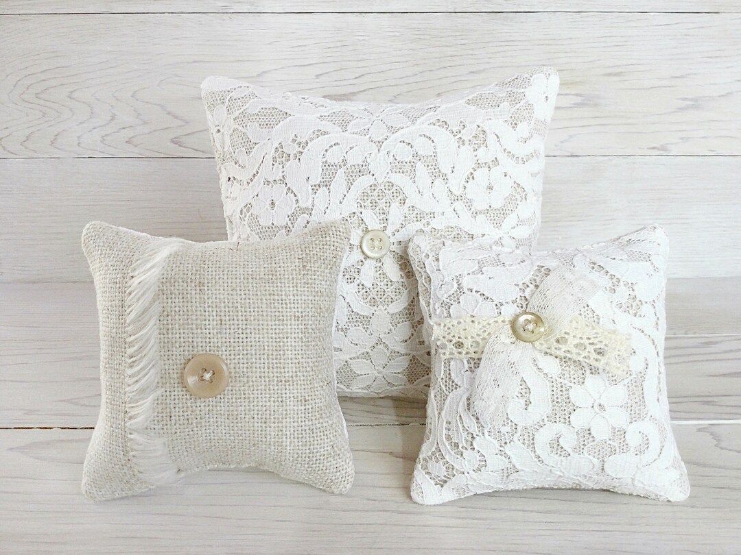 Set of 3 Neutral Mini Pillows, White and Tan - Etsy