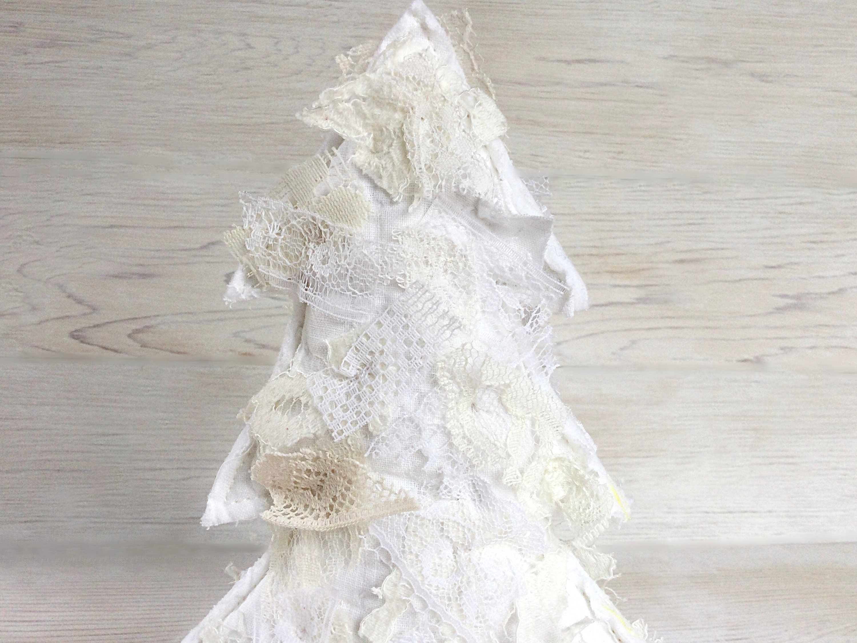 White Quilted Tabletop Tree With Lace - Etsy