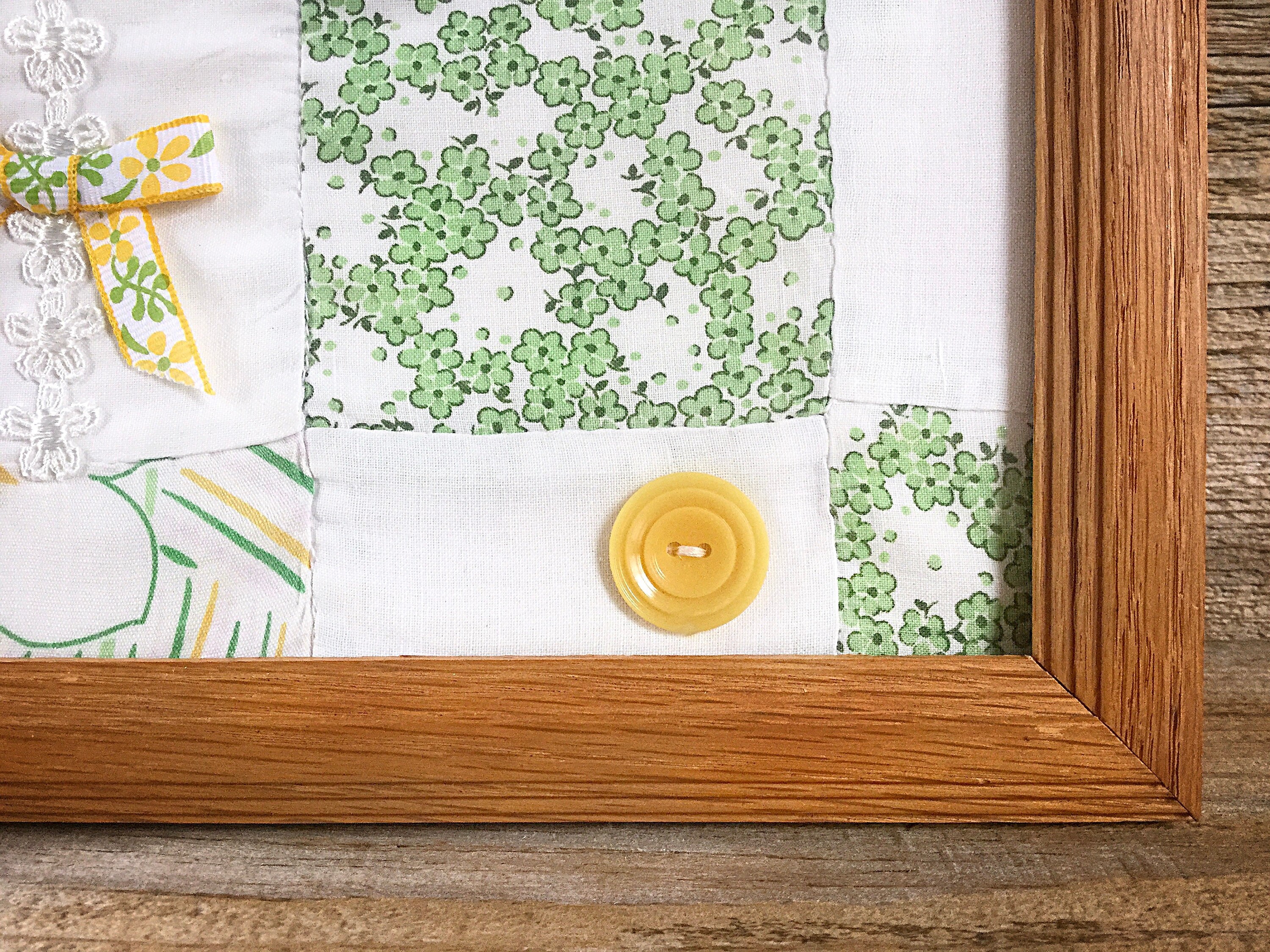 Green and Yellow Quilt Wall Art Decor 6.75 X 11.75 | Etsy