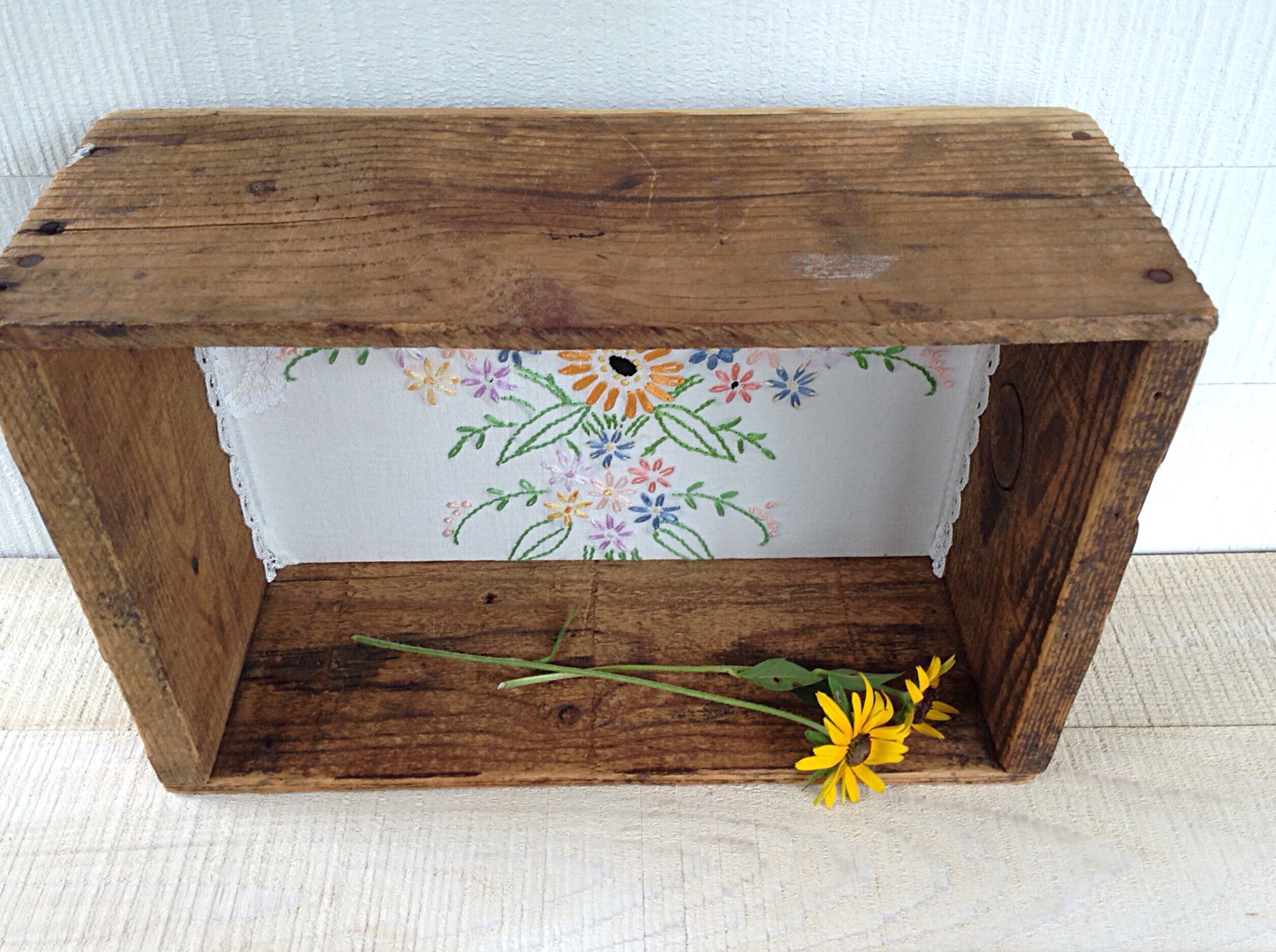 Rustic Floral Decor Wooden Fruit Box Farmhouse Flowers - Etsy