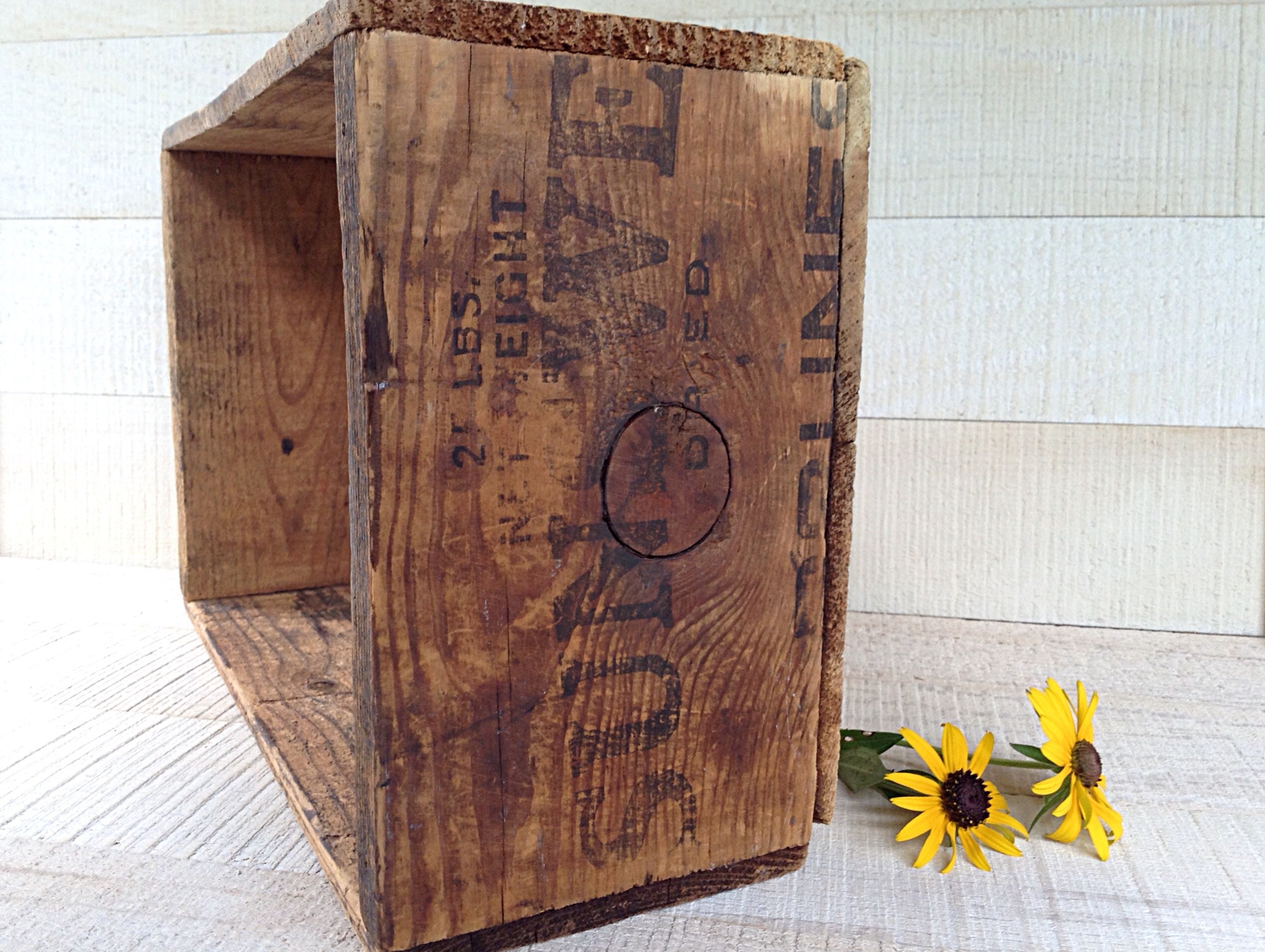 Rustic Floral Decor Wooden Fruit Box Farmhouse Flowers - Etsy