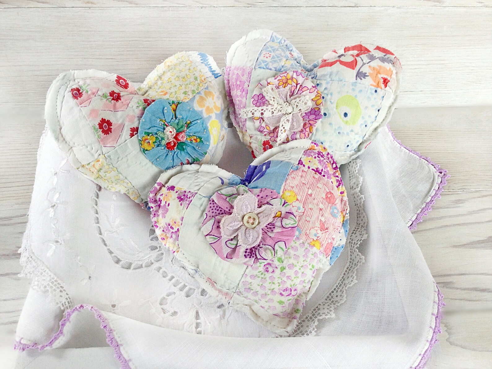 Stuffed Heart Mini Pillows Set of 3 - Etsy