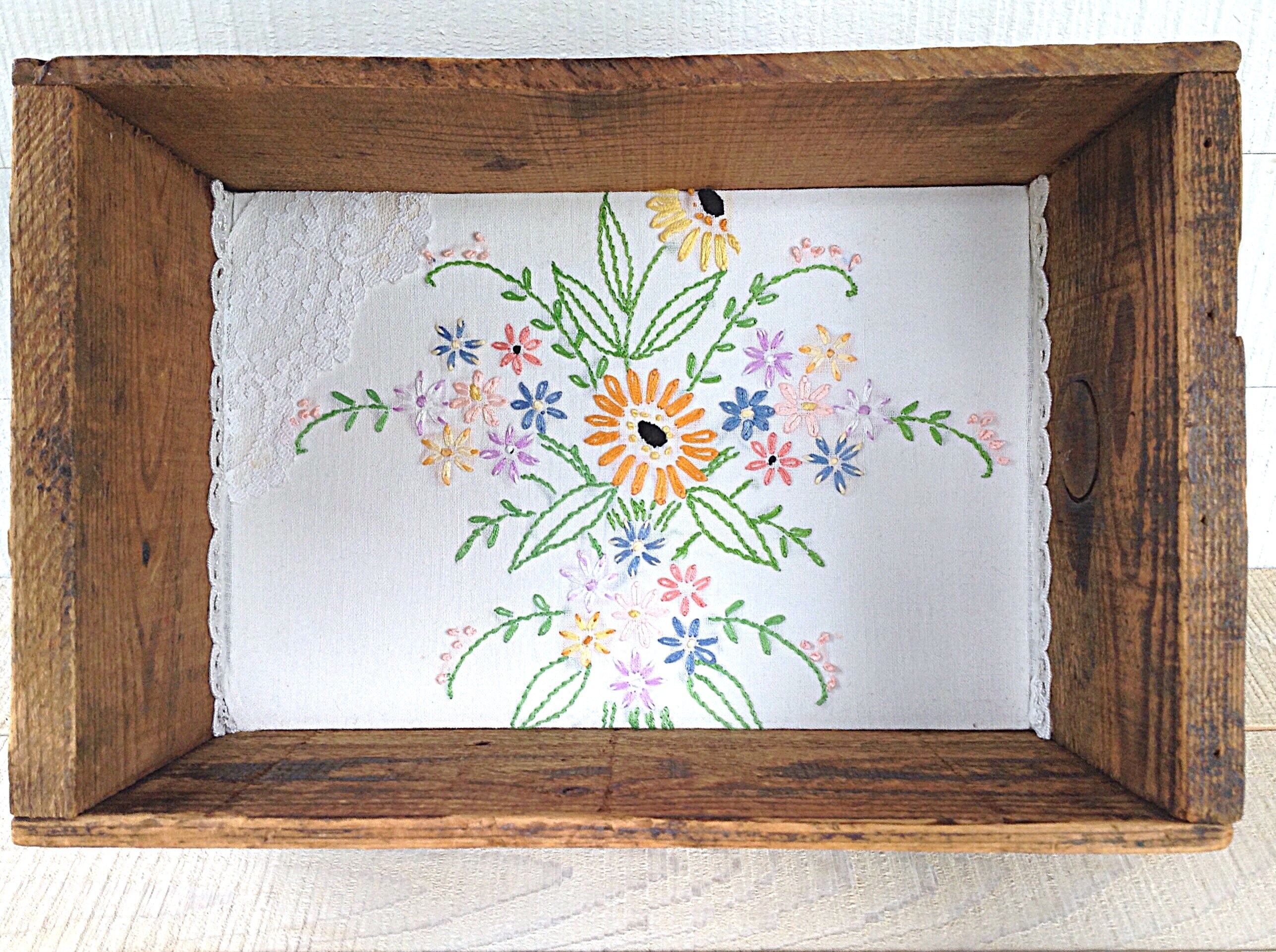 Rustic Floral Decor Wooden Fruit Box Farmhouse Flowers - Etsy