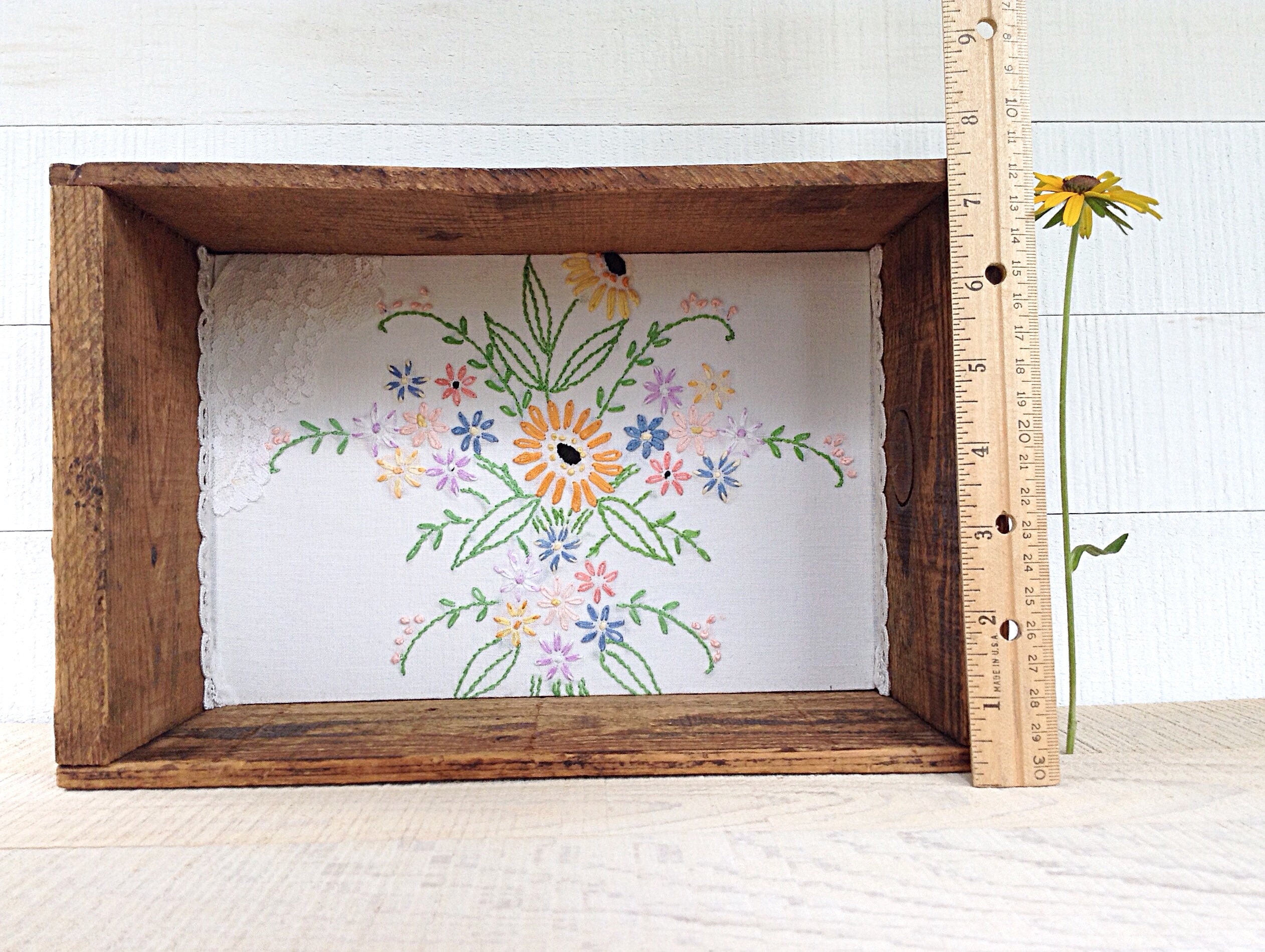 Rustic Floral Decor Wooden Fruit Box Farmhouse Flowers - Etsy