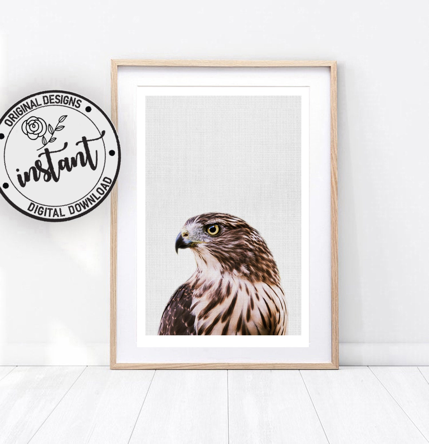 Wall Décor Printable Wall Art Poster Hawk Wall Art Large Hawk Print ...