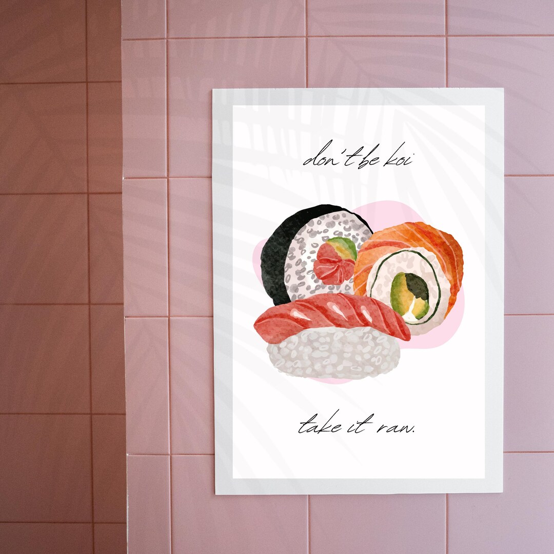 Punny Sushi Digital Poster - Etsy