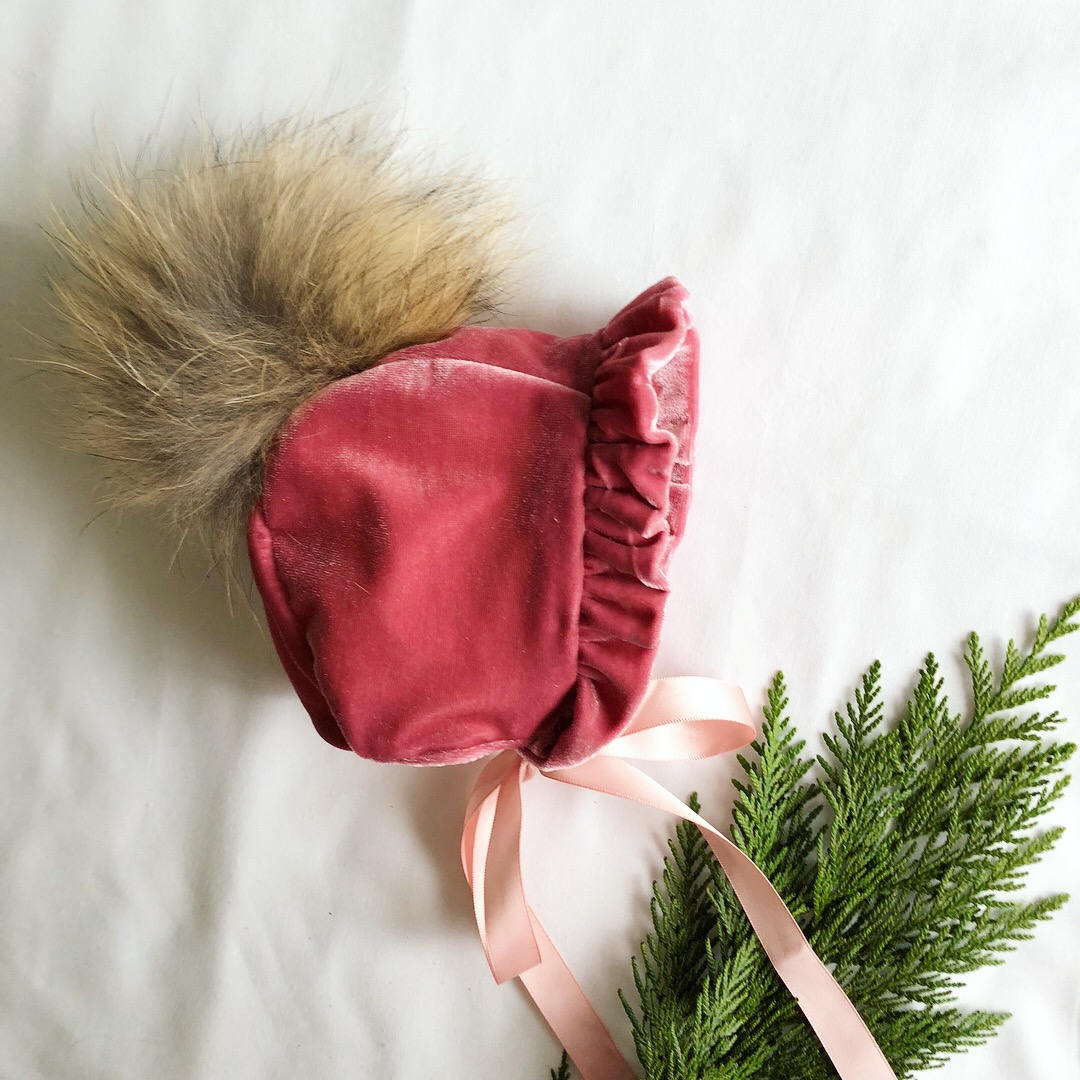 Rose velvet Bonnet - Etsy