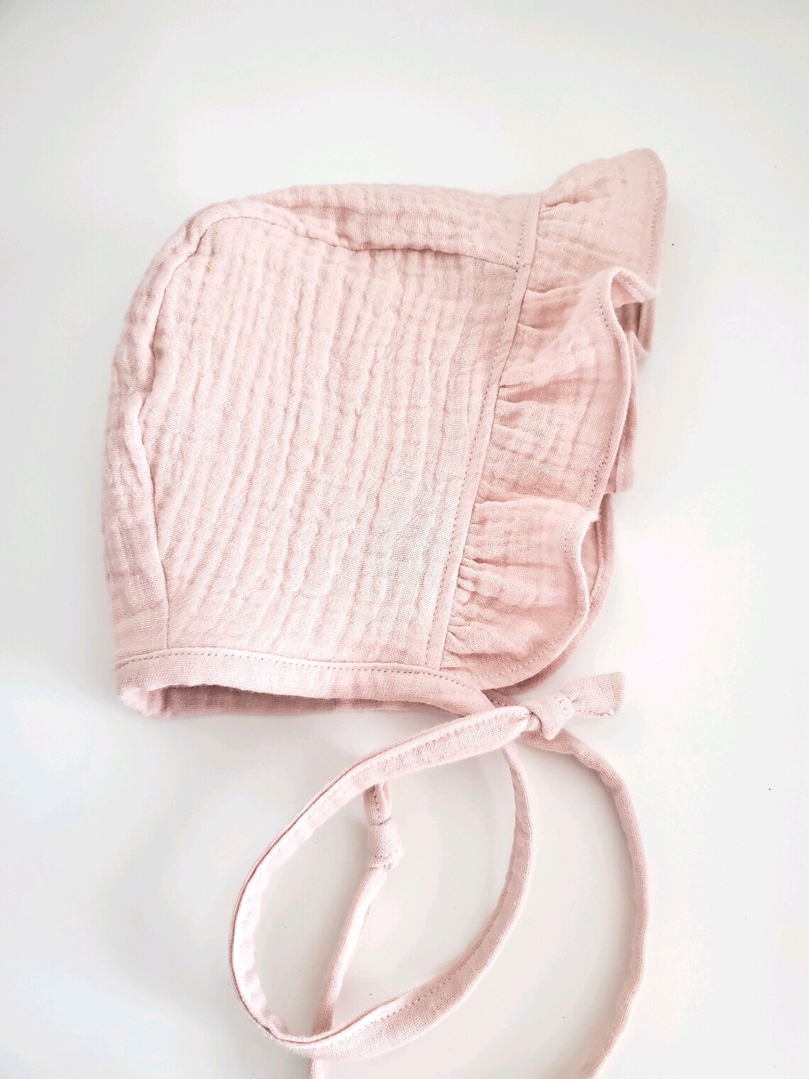 Dusty Pink Organic Gauze Baby Girl Bonnet - Etsy