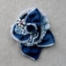 Flower Brooch Blue Jeans Fabric Boho With Lace White Purple - Etsy