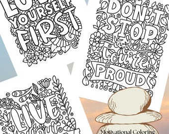 Motivational-quote-coloring-pages - Etsy